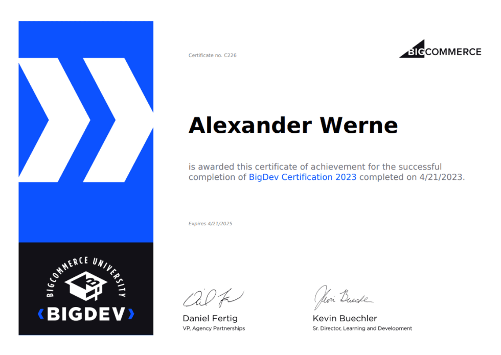 Big Commerce Development - MOJOE